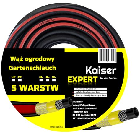 WĄŻ OGRODOWY 20M 3 4 CALA KAISER EXPERT 5 WARSTWOWY ULTRA MOCNY