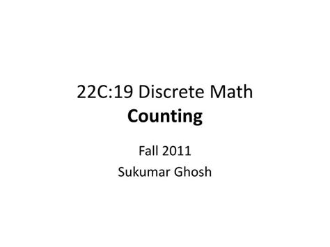 Ppt C Discrete Math Counting Powerpoint Presentation Free