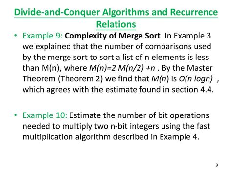 ppt 7 3 divide and conquer algorithms and recurrence relations powerpoint presentation id 642152