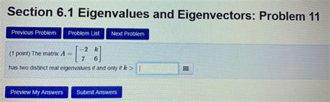 solved section 6 1 eigenvalues and eigenvectors problem 11