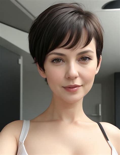 A Short Hair Woman Photo Ai Generated Premium AI Generated Image