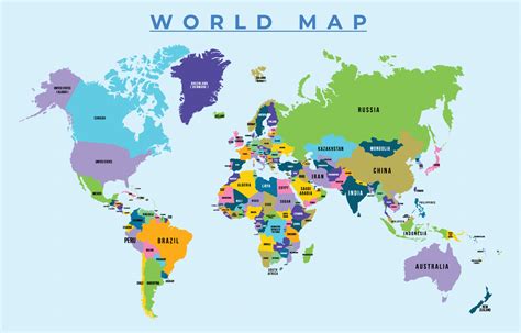 Map Of The Whole World That Includes Country Names 21512829 Vector Art
