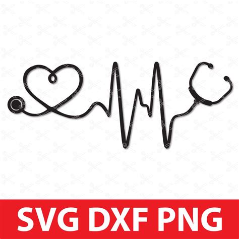 Nurse SVG DXF PNG Cut Files Stethoscope SVG