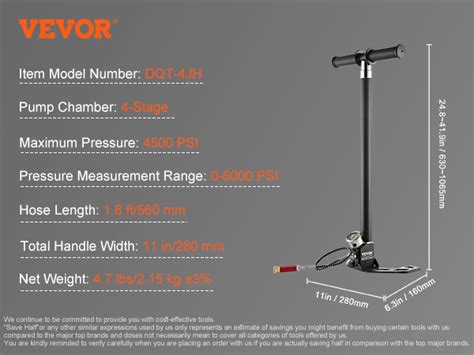 VEVOR PCP Handpomp 4 Traps 30 MPa 4500 PSI Hogedruk PCP Luchtgeweer