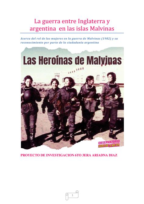 El Papel De Las Mujeres En Malvinas La Guerra Entre Inglaterra Y