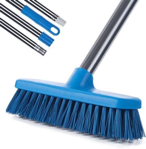 Buy MEIBEI Floor Scrub Brush With Adjustable Long Handle 54 Inch Stiff