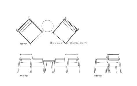 Reading Chairs Free Cad Drawings