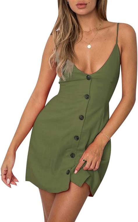 Robe Courte Femme Ete Robes Courtes Boho été Robe Plage Bouton Sans