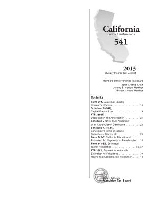 Fillable Online Ftb Ca Form 541 2013 Fax Email Print PdfFiller