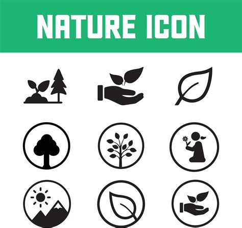 vector línea naturaleza íconos colocar naturaleza icono objeto