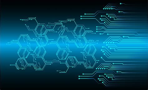 Fondo de concepto de tecnología futura de circuito azul cibernético