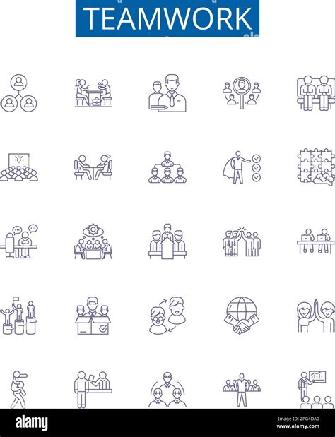 Teamwork Line Icons Signs Set Design Collection Of Collaboration
