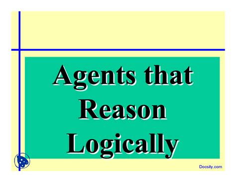 reasoning agents embedded intelligent robotics lecture slides docsity