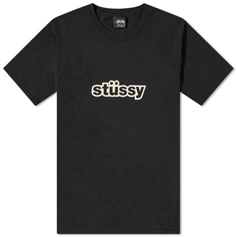 Stussy Thick Pigment Dyed T Shirt Black End Gb