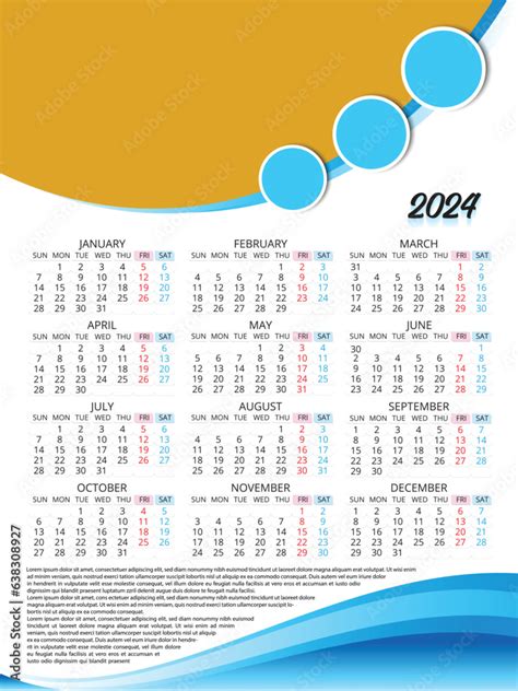 Modern Simple Calendar Design Template Vector Simple Minimal