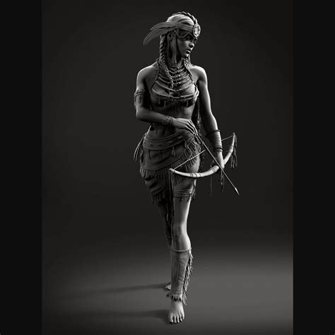 STL FILES For 3D Printing Naked Warrior Woman Drawing 3d Print Stl