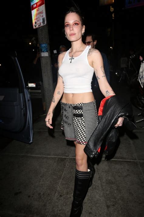Halsey Flaunts Her Bare Tits In See Through Top Photos The