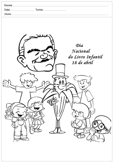 Dia do Livro Desenhos para Colorir SÓ ESCOLA