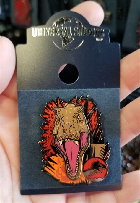 Jurassic World Universal Studios Trading Pin Fire TRex Tyrannosaurus