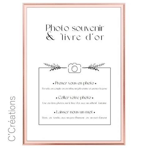 Affiche Photobooth Et Livre D Or Lin Nature Format A A A X