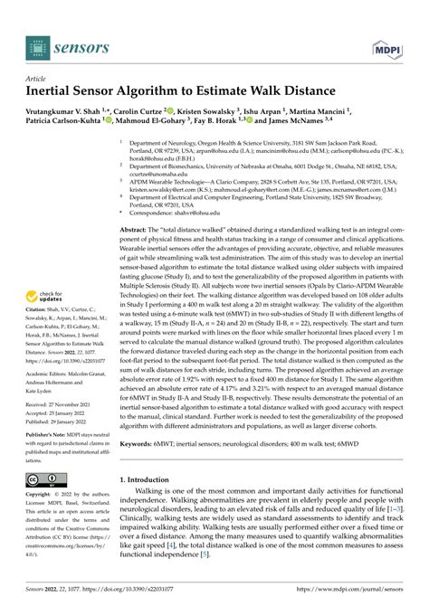 pdf inertial sensor algorithm to estimate walk distance