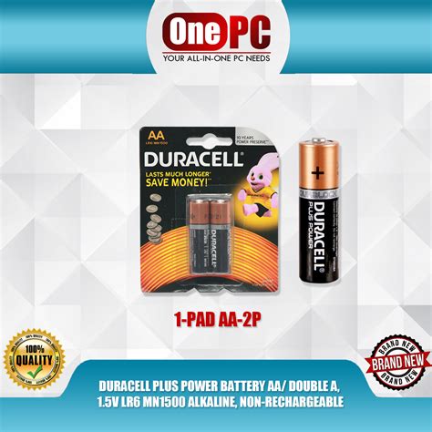 Duracell Plus Power Battery Aa Double A V Lr Mn Alkaline Non