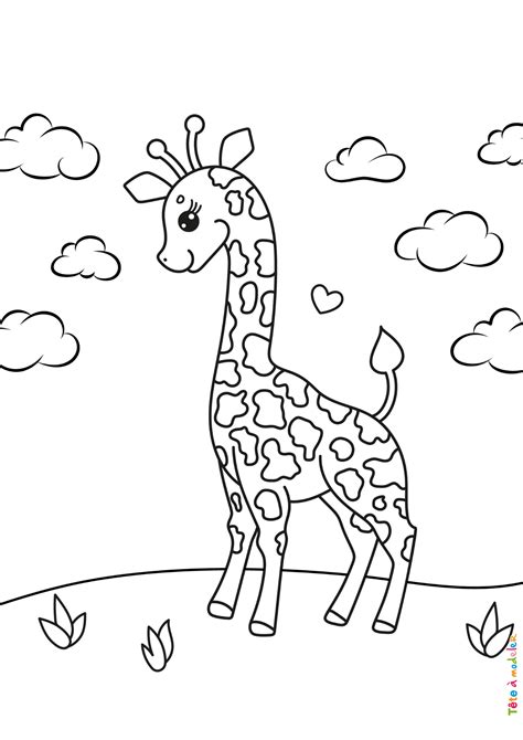 Coloriage girafe 06 un dessin à imprimer de Tête à modeler