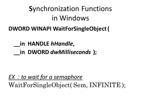 Project Synchronization Functions In Windows Handle Winapi