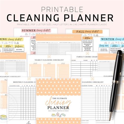 Weekly Cleaning Checklist Printable Letter A4 Printable Etsy