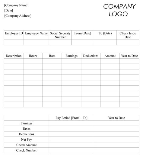 Printable Pay Stubs