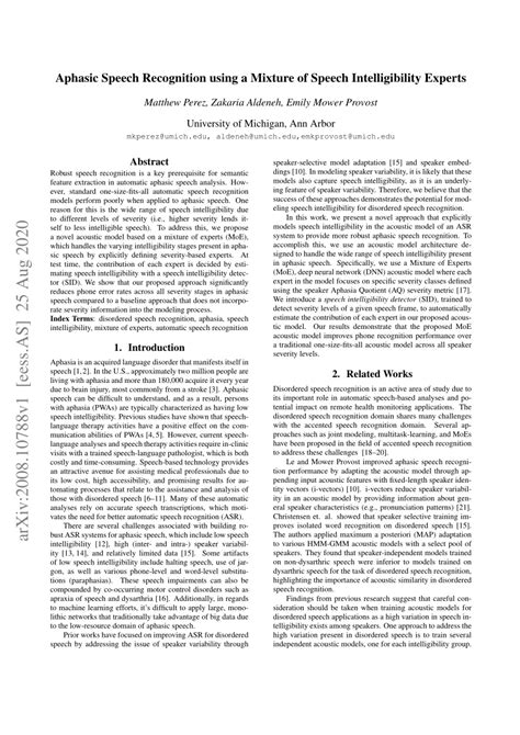 pdf aphasic speech recognition using a mixture of speech intelligibility experts