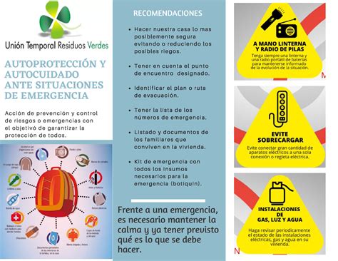 Folleto material de apoyo para prevención en seguridad y salud en el