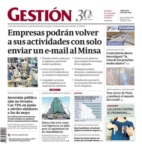 Qué pasó en GESTIÓN un día como hoy 2 de julio TENDENCIAS GESTIÓN