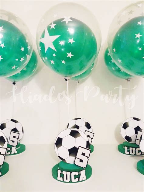 Centerpiece Futbol Theme Party Centro De Mesa Futbol Soccer Party