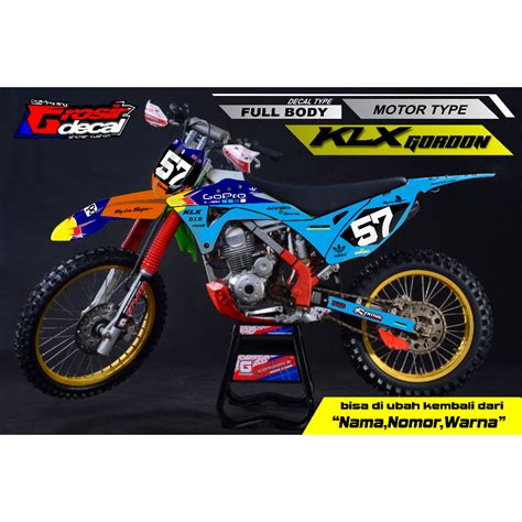 Jual DECAL KLX GORDON SUPERMOTO FULL BODY STICKER KLX GORDON 150 FULL