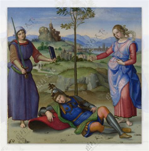 Raphaelanallegoryvisionofaknight Raphael