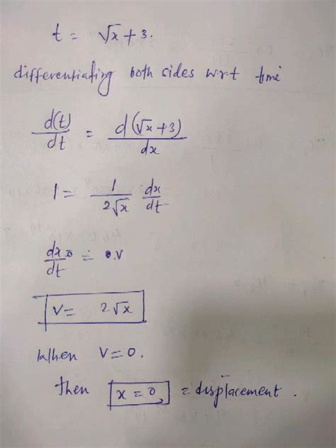 The Displacement X In Meter Of A Particle Of Mass M In Kg