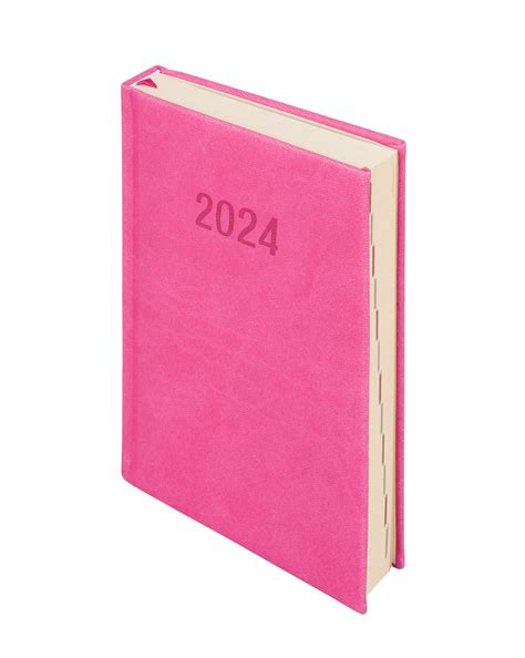 Kalendarz książkowy 2024 dzienny B6 Antra Vivella Dns Różowy Antra