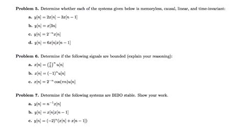 solved problem 5 determine whether each of the systems
