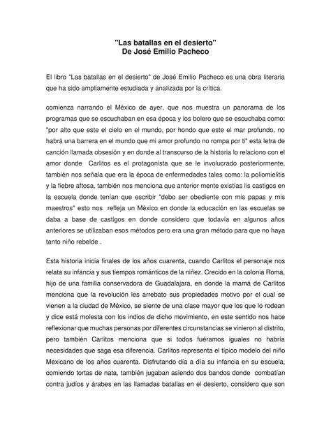 Las Batallas En El Desierto Las Batallas En El Desierto De Jos
