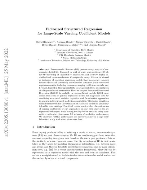 pdf factorized structured regression for large scale varying coefficient models