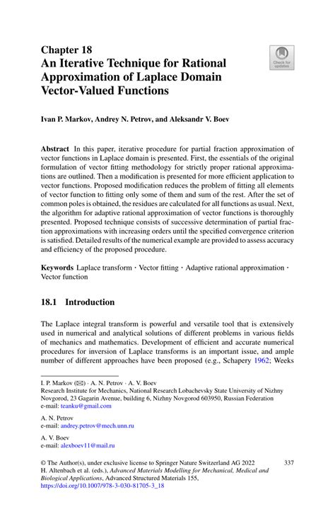 pdf an iterative technique for rational approximation of laplace domain vector valued functions
