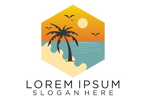 Premium Vector Sunset Beach Logo