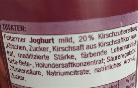 Fettarmer Fruchtjoghurt Kirsche 1 8 Fett Gut Günstig kalorie kJ a