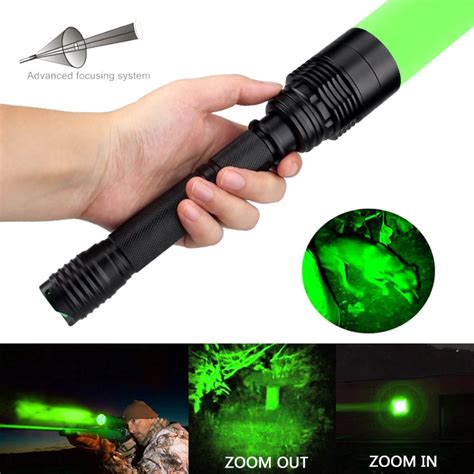 Tatical Green Light latarka myśliwska Zoomable regulowana latarka