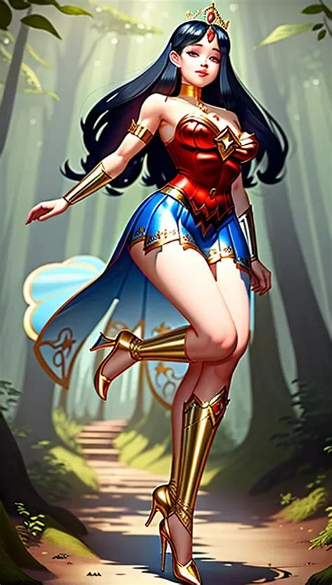 Dopamine Girl A Concept Art Of A Innocent Wonder Woman In Lush