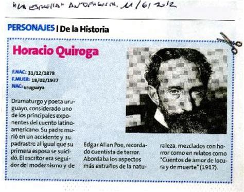Personajes de la historia Horacio Quiroga artículo Biblioteca