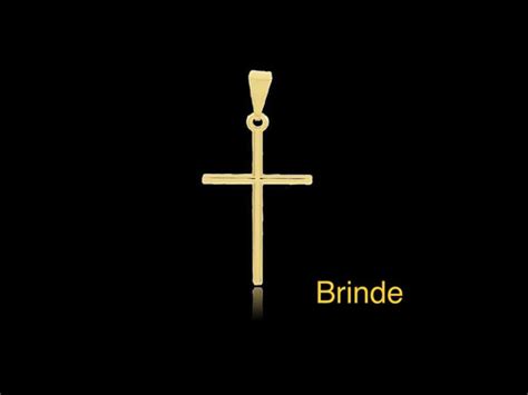 Corrente Masculino Banhada A Ouro 18k Cordão 70cm Ping Cruz