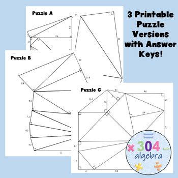 Pythagorean Theorem Puzzles For Th Grade Math By Algebra Tpt