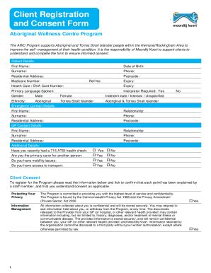 Fillable Online Client Registration And Consent Form Fax Email Print